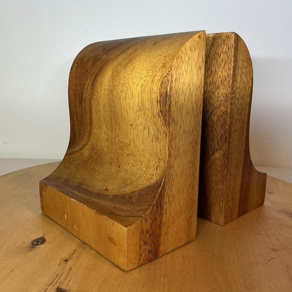 Accents | Vintage Mcm Mid Century Modern Maple Wood Bookend Set ...